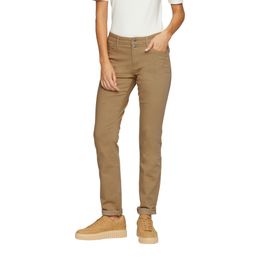 Slim-fit-Jeans s.Oliver, Damen, Gr. 42, Länge 30, braun (camel30), Denim/Jeans, Obermaterial: 50% Baumwolle, 40% Viskose, 8% Polyester, 2% Elasthan, unifarben, casual, slim fit normal, Jeans, im Five-Pocket Style