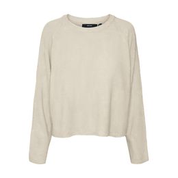 Véro Moda Rundhalspullover VERO MODA "VMJUPITER LS O-NECK PULLOVER BF" Gr. XS (34), beige (birch) Damen Pullover