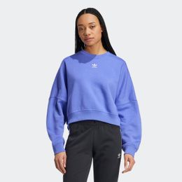 Sweatshirt adidas originals "ESS CREW FL" Gr. XL, blau (semi cobalt blue) Damen Sweatshirts