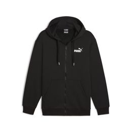 Kapuzensweatshirt Puma "POWER GRAPHIC FULL-ZIP HOODIE FL", Herren, Gr. L, schwarz (Puma schwarz), Fleece, Obermaterial: 66% Baumwolle, 34% Polyester, bedruckt, sportlich, regular fit normal, Sweatshirts