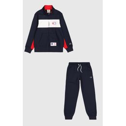 Jogginganzug Champion "Sweatsuit" Gr. XL (164/170), blau (nny, nny, wht, crd), Kinder, Obermaterial: 54% Baumwolle, 46% Polyester, Sportanzüge, für Kinder/Jugendliche