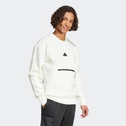 Sweatshirt adidas Sportswear "M CE FL CREW" Gr. M, weiß (off white) Herren Sweatshirts