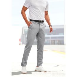 Stretch-Hose John Devin "regular-fit" Gr. 34, Länge 34, grau (grau meliert) Herren Hosen bequeme Hose aus elastischer Qualität