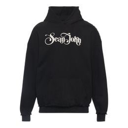 Kapuzensweatshirt Sean John "Sean John Herren JM233-004-2 SJ Retro Logo Peached Hoodie" Gr. L, schwarz (black) Herren Sweatshirts