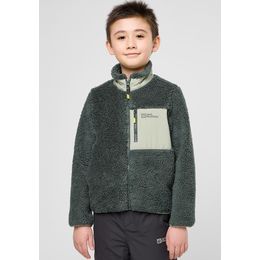 Fleecejacke Jack Wolfskin "ICE CURL JACKET K" Gr. 104, grün (slategreen-mintleaf) Kinder Jacken