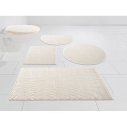 Badematte Home Affaire "Dalia" Badematten Gr. rechteckig (50cm x 90cm), Baumwolle, beige (natur) Baumwolle, Badteppich, Badematten auch als 2-teiliges Set erhältlich