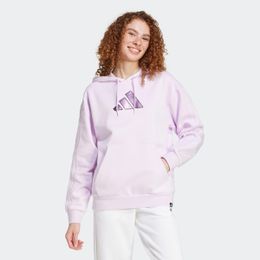 Kapuzensweatshirt adidas Sportswear "W Holiday 3S Hd" Gr. M, lila (ice lavender) Damen Sweatshirts