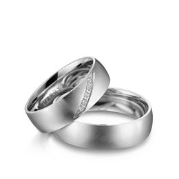 Partnerring MARRYA "Edelstahl Ringe Trauringe Eheringe Partnerringe" Fingerringe Gr. 48, Edelstahl, silberfarben (herren ring - silber) Damen