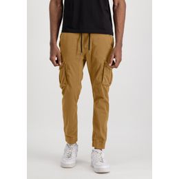 Jogginghose Alpha Industries "Alpha Industries Men - Jogger Cotton Twill Jogger" Gr. M, Normalgrößen, grün (khaki) Herren Hosen