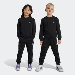 Trainingsanzug adidas originals "CREW SET" Gr. 116, schwarz (black) Kinder Sportanzüge