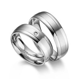 Partnerring MARRYA "Edelstahl Ringe Trauringe Eheringe Partnerringe" Fingerringe Gr. 48, Edelstahl, silberfarben (damen ring, silber) Damen