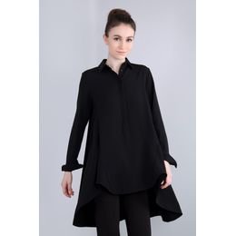 Klassische Bluse Imperial "IMP-C ED3BEW" Gr. M (38), schwarz (nero 1900), Damen, Web, Obermaterial: 97% Polyester, 3% Elasthan, unifarben, clean, gepflegt, leicht glänzend, Blusen, fliessende Vokohila Longbluse