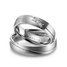 Partnerring MARRYA "Edelstahl Ringe Trauringe Eheringe Partnerringe" Fingerringe Gr. 48, Edelstahl, silberfarben (damen ring, silber) Damen