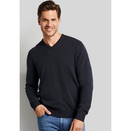 V-Ausschnitt-Pullover Bugatti Gr. XXXL, blau (marine) Herren Pullover aus atmungsaktiver Baumwolle und mit Logo-Stickerei