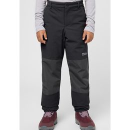 Outdoorhose Jack Wolfskin "RASCAL WINTER PANTS K", Kinder, Gr. 128, Normalgrößen, schwarz, Obermaterial: 92% Polyamid, 8% Elastan; Kontrast: 100% Polyester; Futter: 100% Polyester, Hosen