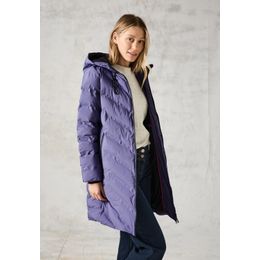 Steppmantel Cecil, Damen, Gr. XL (44), lila (stormy violet), Stoff, 100% Polyester, unifarben, casual, normal hüftbedeckend, ohne Ausschnitt, Langarm Bündchen, Mäntel, mit Kapuze