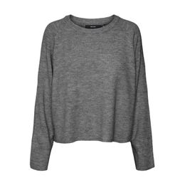 Véro Moda Rundhalspullover VERO MODA "VMJUPITER LS O-NECK PULLOVER BF" Gr. S (36), grau (medium grey melange) Damen Pullover