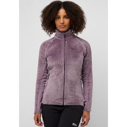 Fleecejacke Jack Wolfskin "ROTWAND FZ W", Damen, Gr. L (42/44), lila (wild, blossom), Obermaterial: 100% Polyester; Kontrast: 95% Polyester, 5% Elastan; Futter: 100% Polyester, Jacken