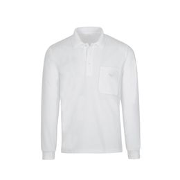 Poloshirt TRIGEMA "TRIGEMA Langarm aus Baumwolle" Gr. L, weiß Herren Shirts