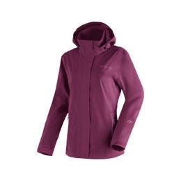 Outdoorjacke Maier Sports "Metor rec W", Damen, Gr. 42, pink (magenta), 100% Polyester, Jacken, Damen Regenjacke wasserdicht mit Kapuze, 2 Taschen außen, Innentasche