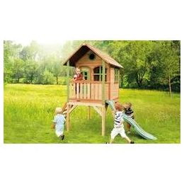 Kinderspielhaus Anika - Braun, Grün - 172 x 315 x 270 cm - aus Zedernholz