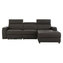 Ecksofa Home Affaire "Sentrano, L-Form" Sofas Gr. B/H/T: 275cm x 82cm x 164cm, Kunstleder, Recamiere rechts, mit motorischer Relaxfunktion-mit USB-Anschluss, braun 275 cm, man. o. elektr. Relaxfunktion und USBKopfverstellung