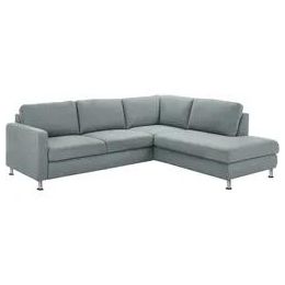 Ecksofa DIE PLANBAR "MP-IN19027 L-Form" Sofas Gr. B/H/T: 261cm x 82cm x 220cm, Microfaser, Recamiere rechts, ohne Bettfunktion, blau (ocean) wahlweise mit Bettfunktion, Kaltschaum