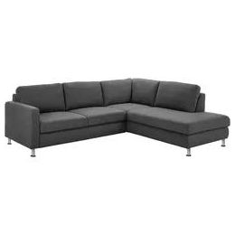 Ecksofa DIE PLANBAR "MP-IN19027 L-Form" Sofas Gr. B/H/T: 261cm x 82cm x 220cm, Microfaser, Recamiere rechts, ohne Bettfunktion, grau (anthrazit) wahlweise mit Bettfunktion, Kaltschaum