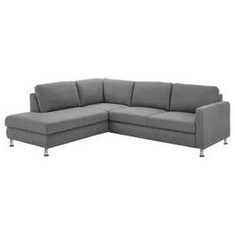 Ecksofa DIE PLANBAR "MP-IN19027 L-Form" Sofas Gr. B/H/T: 261cm x 82cm x 220cm, Microfaser, Recamiere links, mit Bettfunktion, grau wahlweise mit Bettfunktion, Kaltschaum