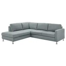 Ecksofa DIE PLANBAR "MP-IN19027 L-Form" Sofas Gr. B/H/T: 261cm x 82cm x 220cm, Microfaser, Recamiere links, ohne Bettfunktion, blau (ocean) wahlweise mit Bettfunktion, Kaltschaum