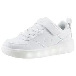 Sneaker Skechers "Blinkschuh SPORT COURT 92- SHOW MADDOX" Gr. 35, weiß Kinder Schuhe mit dezenter Blinkfunktion, Freizeitschuh, Halbschuh, Schnürschuh