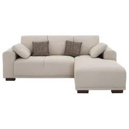 Ecksofa Home Affaire "Bornholm incl. 2 Kissen, Stellmaße 234x162 cm L-Form" Sofas Gr. B/H/T: 234cm x 85cm x 162cm, Struktur, Recamiere rechts, beige Recamiere wahlweise links oder rechts bestellbar