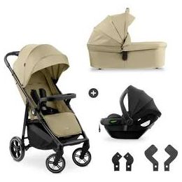 Kinder-Buggy hauck "Shop N Care Trio Set" grün (olive) Baby Kinderwagen inkl. Babyschale, Babywanne und Adapter