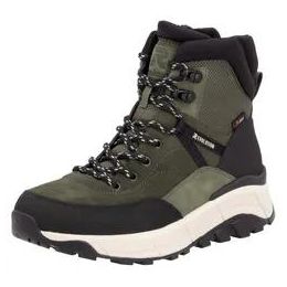 Winterboots Rieker EVOLUTION Gr. 37, schwarz (khaki-schwarz) Damen Schuhe Outdoorboots, Schneestiefelette mit wasserabweisender TEX-Membran