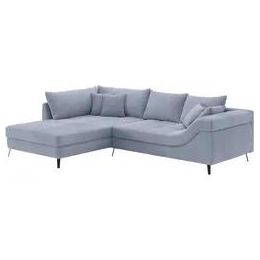 Ecksofa Inosign "Portofino, L-Form" Sofas Gr. B/H/T: 317cm x 98cm x 228cm, Microfaser, Recamiere links, blau (memphis 1676 blue grey) Mit Kaltschaumpolsterung, bis 140 kg belastbar