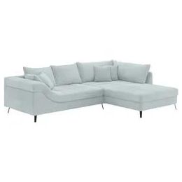 Ecksofa Inosign "Portofino, L-Form" Sofas Gr. B/H/T: 317cm x 98cm x 228cm, Soft clean, Recamiere rechts, grau (novaclean avanti 3 silver) Mit Kaltschaumpolsterung, bis 140 kg belastbar