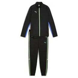 Trainingsanzug Puma "individualBLAZE Trainingsanzug Damen" Gr. M, schwarz (schwarz fizzy apple gelb), Damen, Obermaterial: 100% Polyester, Sportanzüge