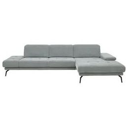 Ecksofa DIE PLANBAR "MP-IN20126 L-Form" Sofas Gr. B/H/T: 328cm x 82cm x 190cm, Material Bezug, Ottomane rechts, Kopfteilverstellung, blau (ocean) mit Kopfteilverstellung, optional Sitztiefen- & Armteilverstellung