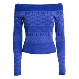 Influencer Pullover Damen Gr&ouml;&szlig;e M enzian / royalblau