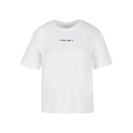Mister Tee T-Shirt 'I Don't Give A F' Damen Gr&ouml;&szlig;e XS grau / schwarz / wei&szlig;