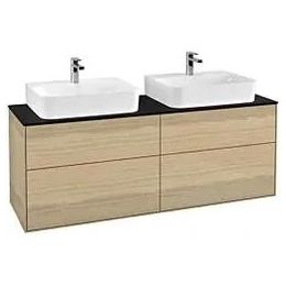 Villeroy & Boch Villeroy und Boch Finion Waschtischunterschrank F18200PC 160x60,3cm, Abdeckplatte black matt, Oak Veneer