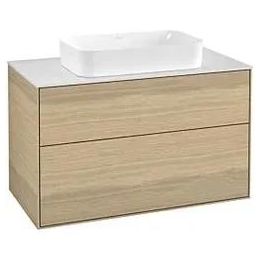 Villeroy & Boch Villeroy und Boch Finion Waschtischunterschrank F23100PC 100x60,3cm, Abdeckplatte white matt, Oak Veneer