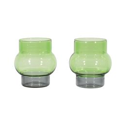 Tom Dixon - Bump Trinkgläser, H 9 cm, grau / grün (2er-Set)