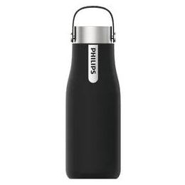 Thermoflasche Philips "GoZero Smart", schwarz, H:23cm, Edelstahl, Trinkflaschen, Edelstahl, 590 ml