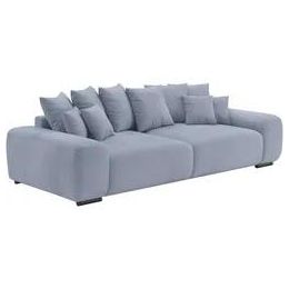 Big-Sofa Home Affaire "Sundance II" Sofas Gr. B/H/T: 310 cm x 92 cm x 141 cm, Microfaser, blau (memphis 1676 blue grey) Dauerschläfer mit Hygiene-Topper bis 140 kg belastbar