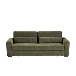 Medium Schlafsofa mit Bettkasten Kingsley De Luxe ¦ grün ¦ Maße (cm):