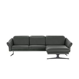 himolla Ecksofa aus Echtleder 1059 ¦ grau ¦ Maße (cm): B: 284 H: 83 T