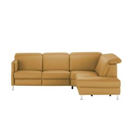 meinSofa Leder-Ecksofa Leon ¦ gelb ¦ Maße (cm): B: 259 H: 83 T: 236