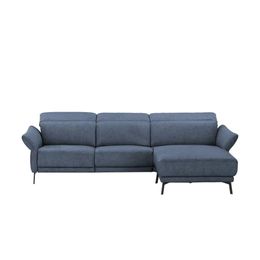 Wohnwert Ecksofa Leder Bellana ¦ blau ¦ Maße (cm): B: 285 H: 101 T: 1