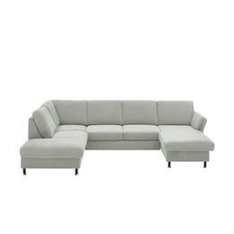 meinSofa Wohnlandschaft aus Flachgewebe Veit ¦ grau ¦ Maße (cm): B: 3